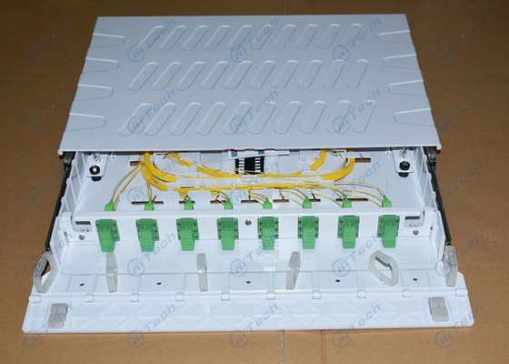 Light Weight 24 Port SC Fiber Patch Panel , Fiber Cable Patch Panel ABS / PC Material
