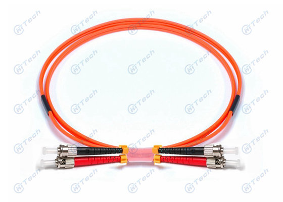 ST To ST Duplex Patch Cord Optical Fiber LSZH Cable 0.35dB Insertion Loss Durable