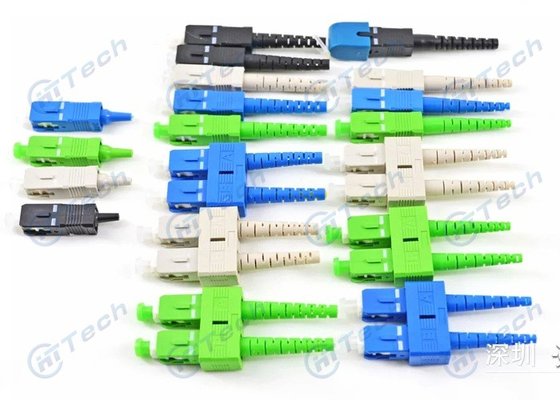 Various Color SC UPC Fiber Connector , 2.0 / 3.0mm Pre Assembly Fiber Fast Connector