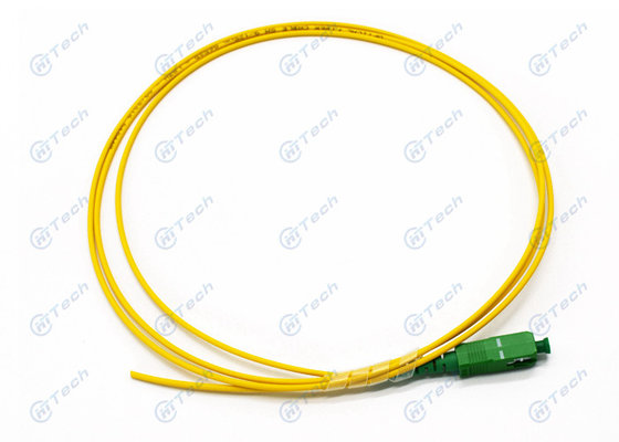 Yellow Color 9/125 SM Simplex SC APC Fiber Optic Pigtail 0.9mm