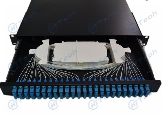 Sliding 1U 48 Cores Fiber Optic Patch Panel SC Duplex Type ODF Wall Mounted