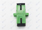 Green Color Fiber Optic Adapter / SC Apc Simplex Adapter With Metal Clip
