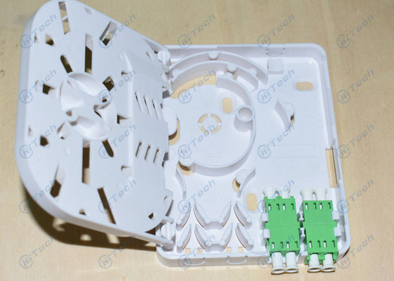 Mini FTTH Splitter Box 1-4 Cores White Color With Big Arc Cable Manager