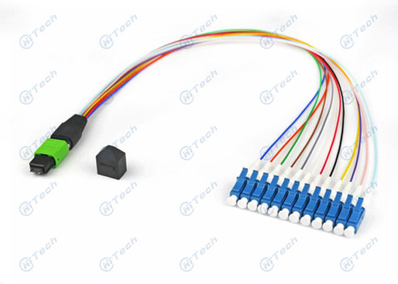 Singlemode MPO MTP Patch Cord / MPO-LC Optical Jumper Cord Male Type UPC Endface