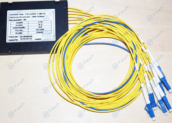 LC Fiber Optic PLC Splitter 1 X 6 For Optical Fiber Communication Systems