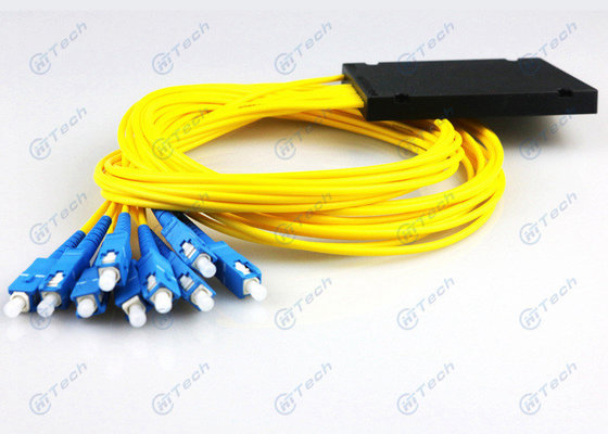 Good Direction 1x8 Optical Splitter , ABS PLC Splitter With SC Upc Connector Out 2.0mm Cable